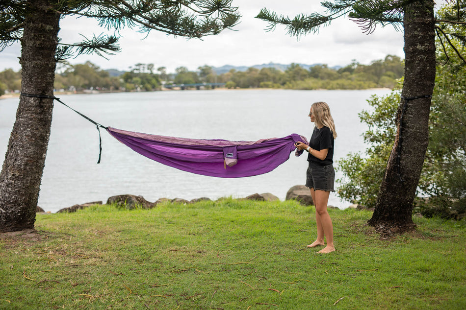Mulberry Purple - Recycled Hammock with Straps | Made From 100% ...